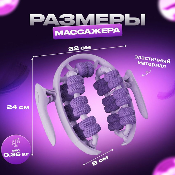 Массажер ручной, роликовый, антицеллюлитный для тела, бедер, ног, рук ...