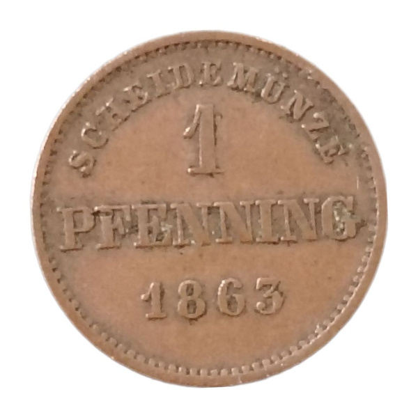 Коллекционная монета 1 пфеннинг Бавария 1863 год, Германия - купить в интернет-магазине OZON с ...