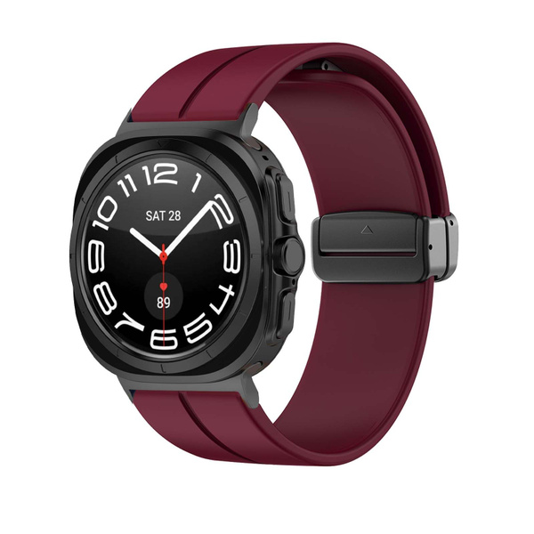 Силиконовый магнитный ремешок для смарт часов Samsung Galaxy Watch 7 ...