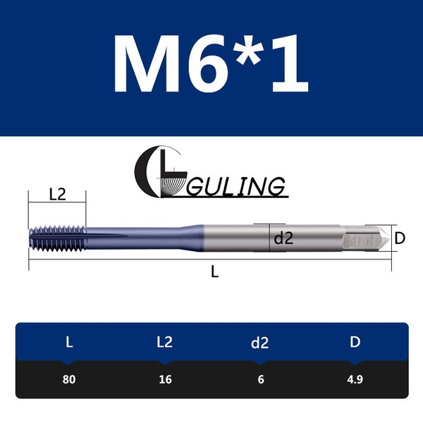 Характеристики Стандарт GULING HSSE DIN Механический Раскатник метчик M2 M3 M4 M5 M6 M8 M10 M12 ...