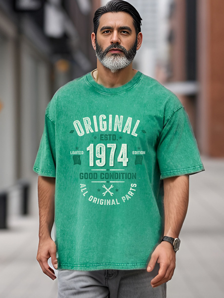 Футболка Мужской yutti зеленый Средний, размер 38 Трикотаж Буквы и цифры, Звезды оверсайз ...