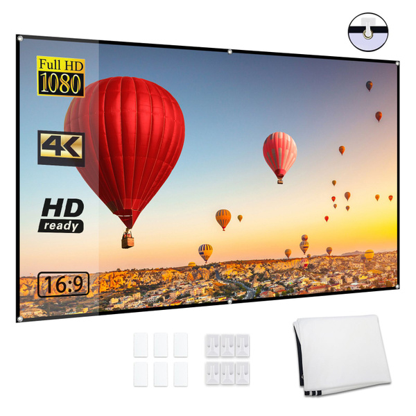 72-дюймовый портативный HD-экран для проектора 16:9, проекционный экран ...