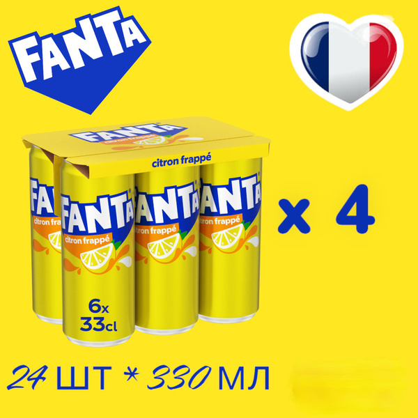 Газированный напиток Fanta Lemon Frappe (Фанта Лимонный Фраппе), 24 шт ...