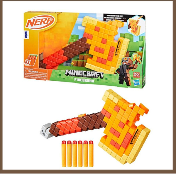 Hasbro/Nerf Minecraft Firebrand Dart Blasting Axe Пусковая игрушка ...