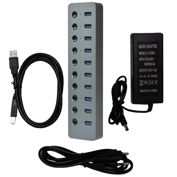 Концентратор-USB (разветвитель, хаб) GSMIN UB-08 на 10 портов USB 3.0 ...