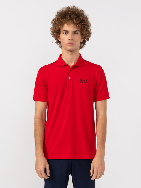 Поло EA7, размер 46, 48, цвет красный, хлопок 95% эластан 5% - купить по выгодной цене в ...
