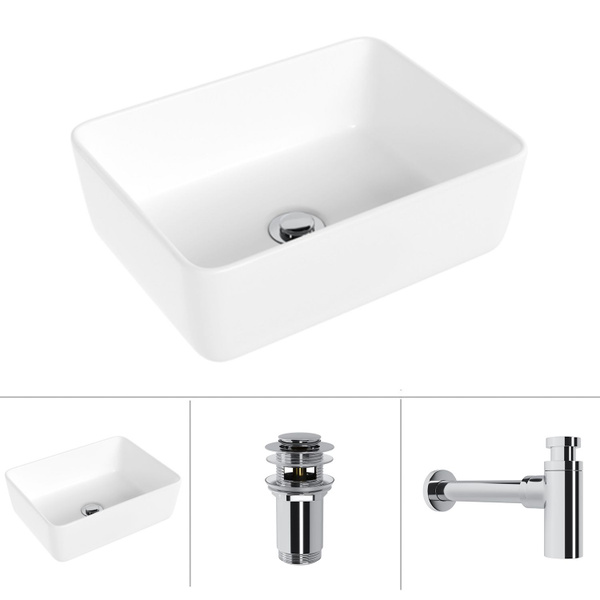 Накладная раковина для ванной Helmken 67440000 комплект 3 в 1: раковина на столешницу ...