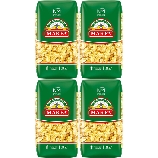 Макаронные изделия Makfa Петушиные гребешки 450 г, набор: 4 штуки купить на OZON по низкой цене ...