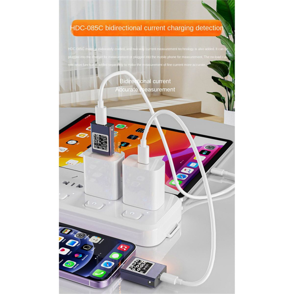 Тестер типа C HDC-085C DC 4.5-50V 0-12A PD3.1 Многофункциональный ...