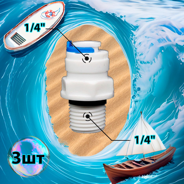 Характеристики Фитинг переходник прямой 1/4" трубка - 1/4" внешняя ...