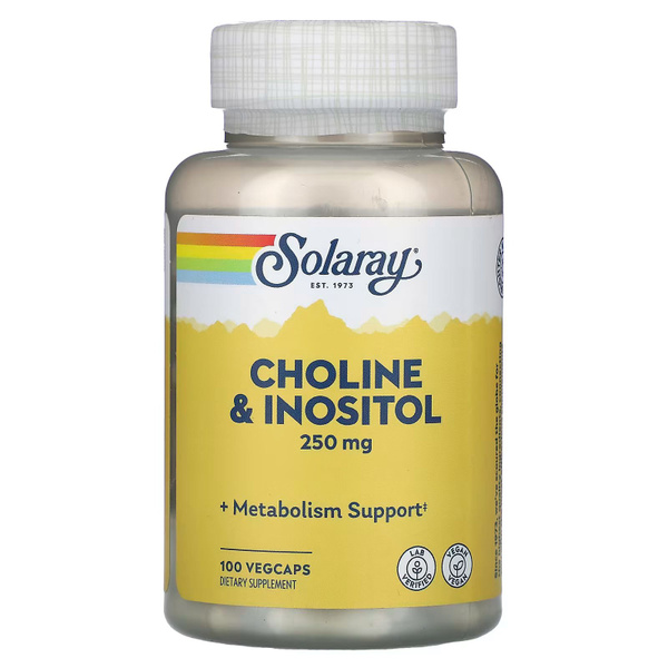 Solaray Choline & Inositol 250 mg 100 капсул, холин инозитол 250 мг купить на OZON по низкой ...
