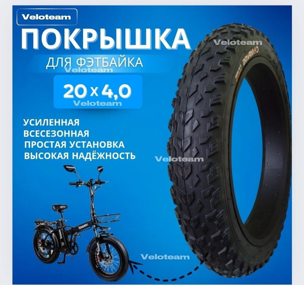 Покрышка 20х4,0 WANDA COMPAS для велосипедов FAT BIKE, средняя высота ...