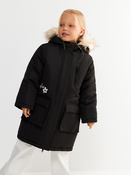 Пальто Acoola, Зима, размер 98, цвет черный, Текстиль - купить по выгодной цене в интернет ...