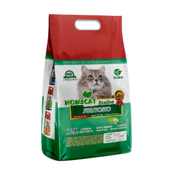 Homecat Наполнитель Соевый Комкующийся Яблоко 5600г. купить на OZON по низкой цене (1711993957)