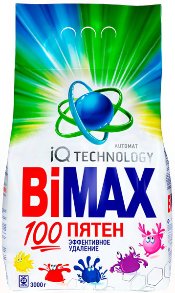 Порошок BiMAX 100 пятен Automat для стирки белья, 3 кг купить на OZON по низкой цене (2010581433)