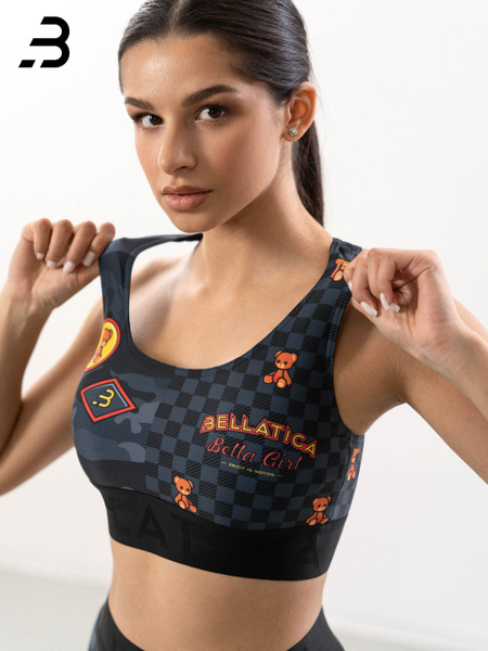 Топ Женский BELLATICA серый, размер 46 Полиэстер, Эластан Без рукавов ...