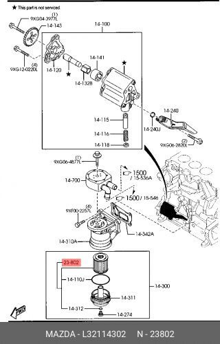 Фильтр масляный Mazda двигателя MAZDA^L32114302 - купить по выгодным ...