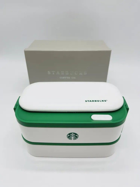 Ланч-бокс Starbucks, 1400 мл, 1 шт, слоновая кость, зеленый - купить по ...