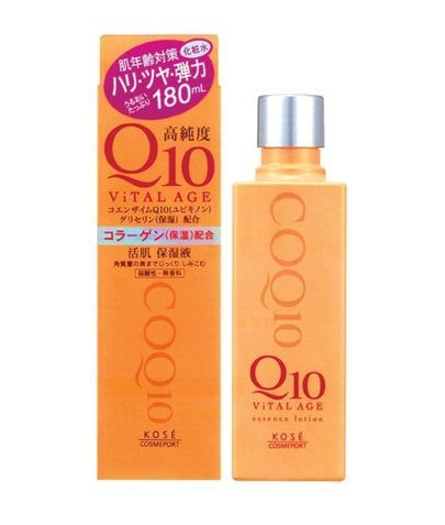 Увлажняющий лосьон для лица с коэнзимом Q10 и морским коллагеном KOSE "Q10 Vital Age" 180 мл ...