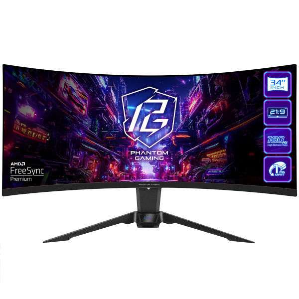 ASRock 34" Монитор PG34QRT2B, VA, 3440x1440, 180 Гц, черный купить на ...