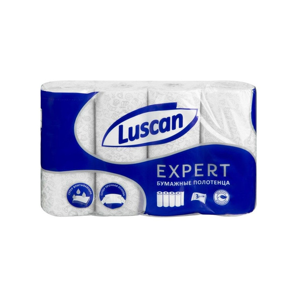Luscan Полотенца бумажные Expert, 3 слоя, 4 штуки купить на OZON по ...