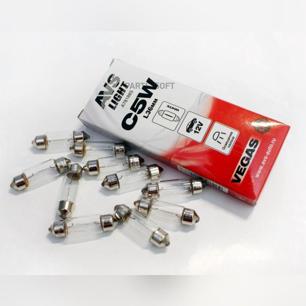 AVS A78188S Лампа C5W 12V/5W 36мм. (к-т 10 шт.), купить на OZON по низкой цене (1743448539)