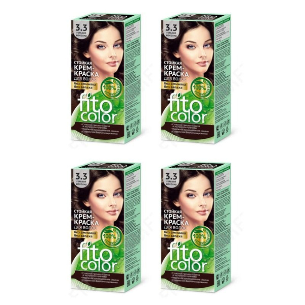 Fito Сolor Стойкая крем-краска для волос, тон 3.3 горький шоколад, 115 мл, 4 уп купить на OZON ...