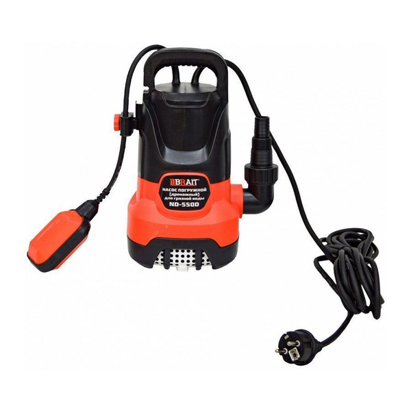 Насос дренажный погружной BRAIT ND-550D садовый дренажник 175л/м, 550Вт, 35 мм, напор 7м, для ...