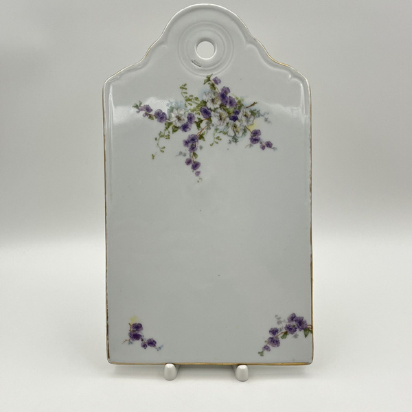 Доска сырная, украшенная цветочным декором, фарфор, золочение, деколь, Российская империя, 1890 ...