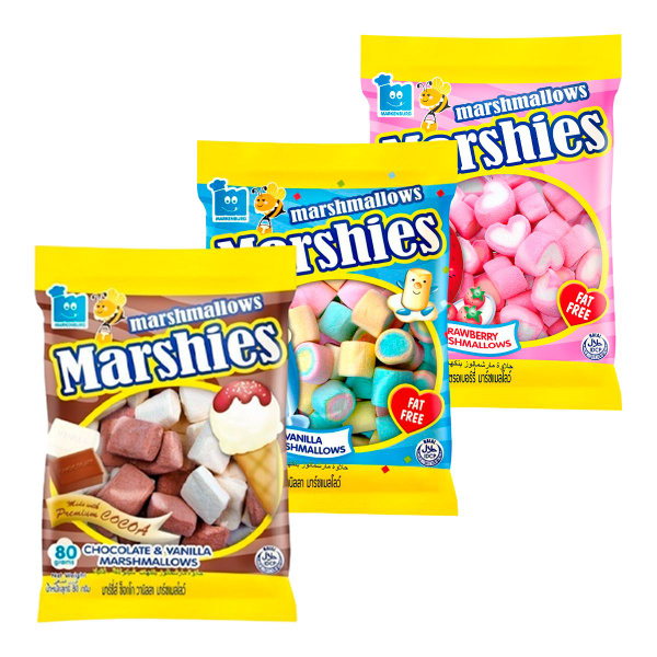 Маршмеллоу Marshies Markenburg, 80 г х 3 шт, ассорти(ваниль, клубника ...