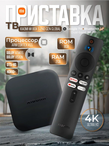 Медиаплеер Xiaomi TV Box S 2nd Gen GLOBAL (2-го поколения) (MDZ-28-AA ...