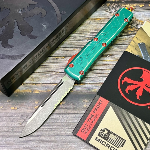 Нож складной MicroTech MCT12111BH Ultratech, Apocaliptic PartSerrated Blade, Bounty Hunter ...