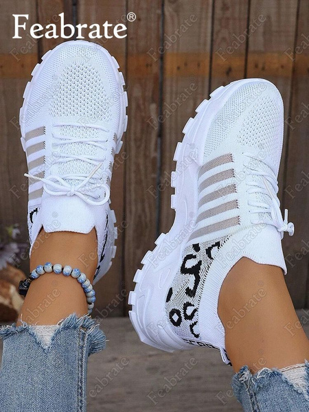 Кроссовки Женский Feabrate Breathable Бег, размер 40 R (средняя) Лето Шнурки Танкетка купить c ...