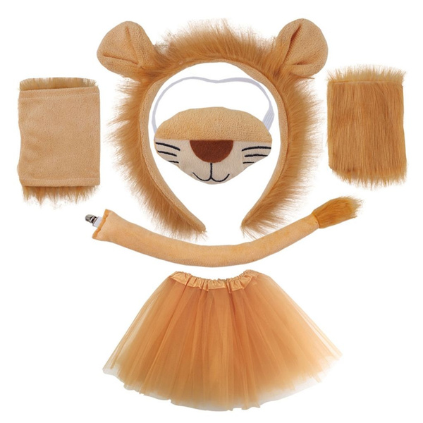 Костюм Lion cos-супер мягкие мохнатые львиные уши и нос, состоящая из ...