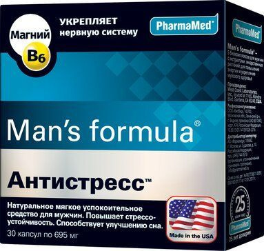 Man's formula Антистресс капсулы 695мг, 30 шт. купить на OZON по низкой ...