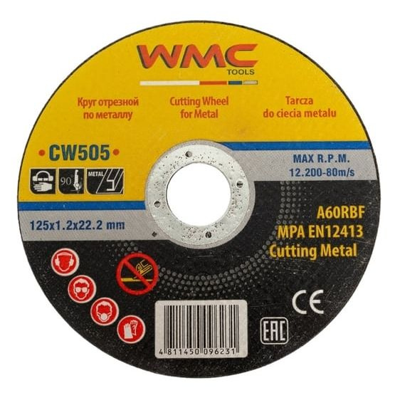 Круг отрезной по металлу 125x1.2x22.2мм WMC TOOLS WMC-CW505 купить на OZON по низкой цене ...