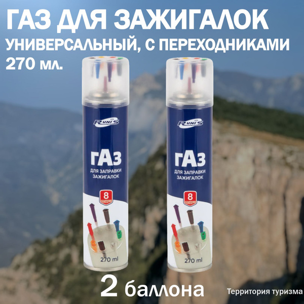Газ для заправки зажигалок / Runis 270мл 2 шт. с переходниками купить ...
