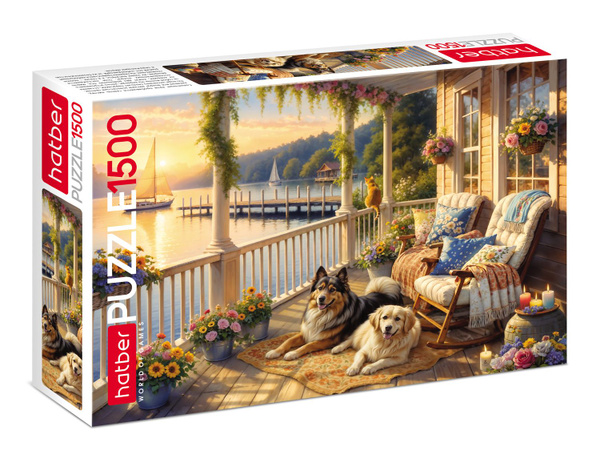 Пазл Hatber 1500 элементов 670х480 мм -На веранде у озера- купить на OZON по низкой цене ...