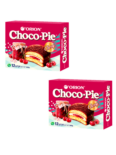 Печенье "ORION ChocoPie" Чокопай Cherry Вишня, 360г х 2шт купить на OZON по низкой цене (1843953075)