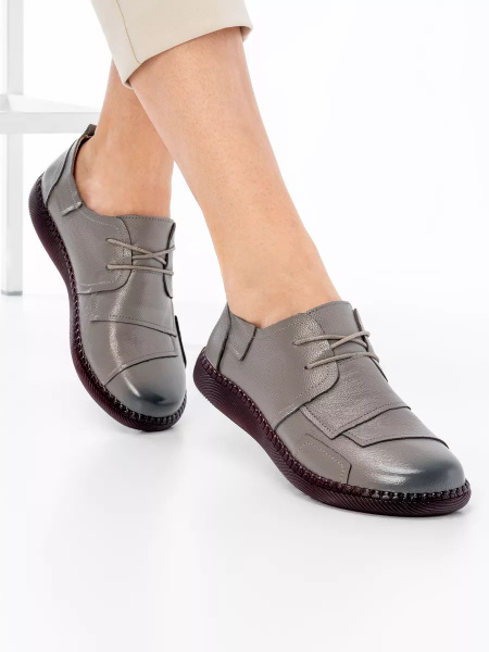 Туфли Женский Covani Натуральная кожа, размер 37 Без каблука 8 слиперы Россия Шнурки ...