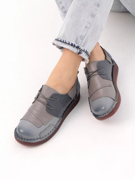 Туфли Женский Covani Натуральная кожа, размер 39 Без каблука 8 слиперы Россия Шнурки ...