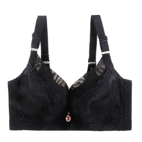 Бюстгальтер Женский на косточках, размер 85C, 85D черный Нейлон, Эластан Китай Крючки Кружево ...