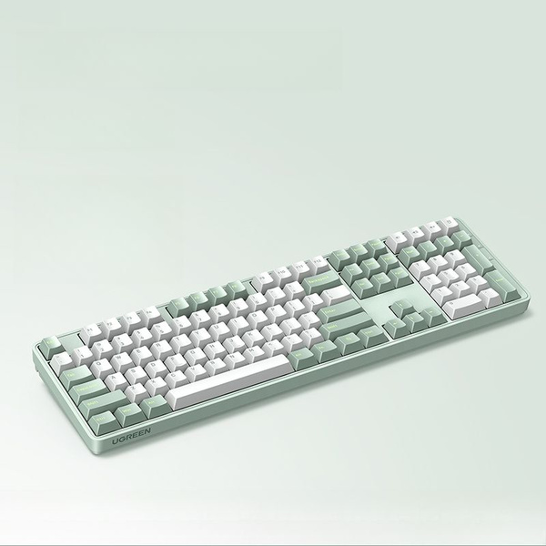 Ugreen Клавиатура проводная KU103, Английская раскладка, зеленый, белый ...