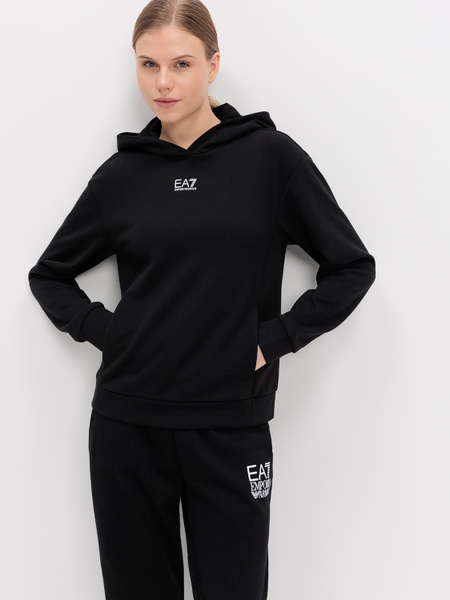 Свитшот Женский EA7 черный Полиэстер, Хлопок, размер 46, 48 Турция купить c доставкой на OZON по ...