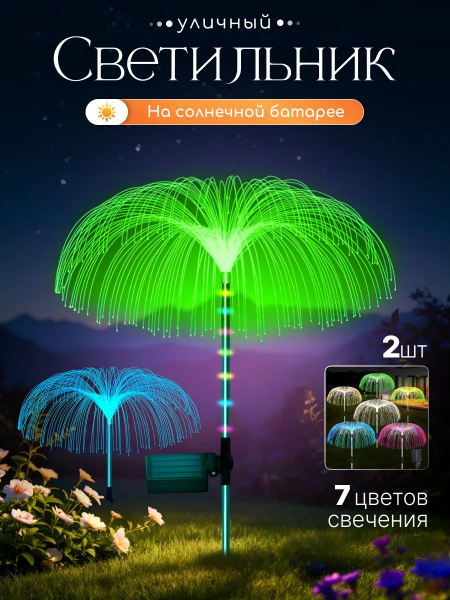 Светильник уличный садовый Фонтан 2шт садовые светильники на солнечных батареях 7 цветов купить