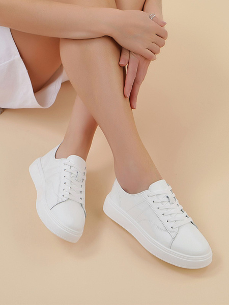 Кеды Женский Covani Натуральная кожа Туризм, Танцы, размер 39 6 Лето Шнурки Россия купить c ...