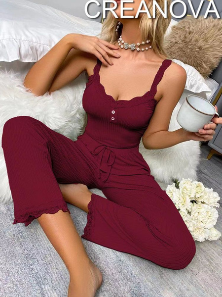 Пижама Женский CREANOVA Полиэстер, размер 42 розовый купить c доставкой на OZON по низкой цене ...