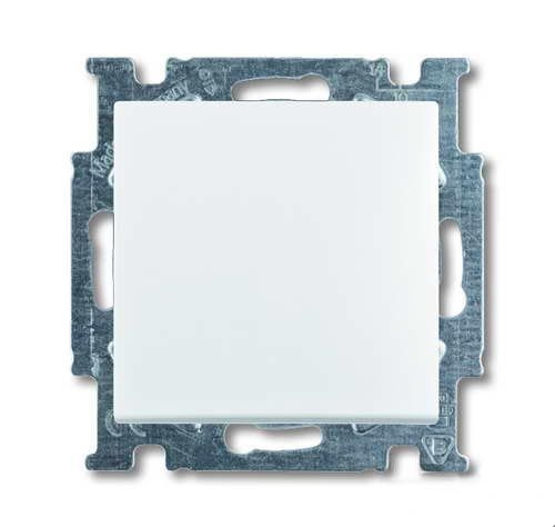 Переключатель одноклавишный (с 2-х мест) ABB Basic 55, альпийский белый ...