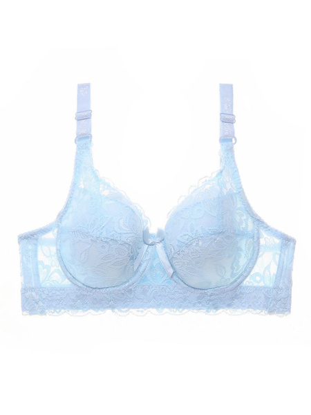 Бюстгальтер Женский бралетт, на косточках, размер 95C, 95B светло-голубой Нейлон Китай Кружево ...