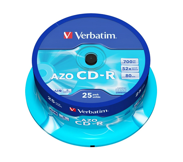 Verbatim CD-R 700 МБ 52X AZO Crystal 25 шт. на шпинделе купить на OZON ...